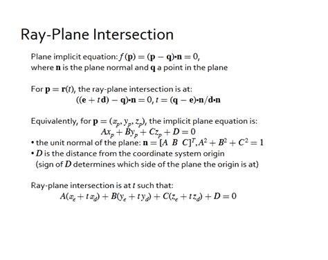 Solved Transcribed Image Text Ray Plane Intersection Plane 1 Answer Transtutors
