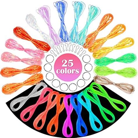 Lanyard String Kit Cridoz 25 Bundles Gimp String Plastic Lacing Cord