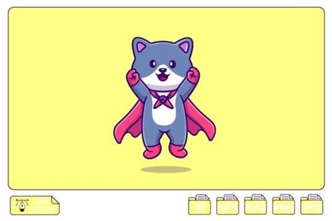 Cute Cat Super Hero Flying Cartoon Graphic By Mokshastuff · Creative