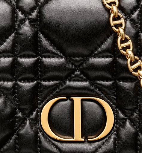 Dior Caro Macrocannage Mini Bag Black Quilted Macrocannage Calfskin Dior