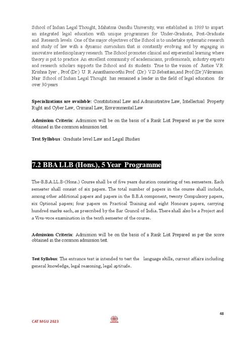 MGU CAT 2025 Syllabus PDF AglaSem Admission