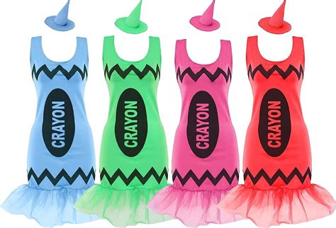 Ladies Pink Crayon Fancy Dress Costume Small Glitz And Glitter Dress