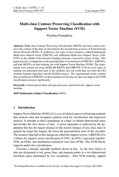 Pdf Multiclass Contour Preserving Classification With Support Vector
