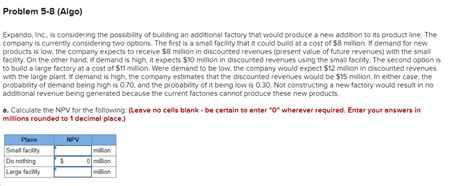 solved problem 5 8 algo expando inc is considering the