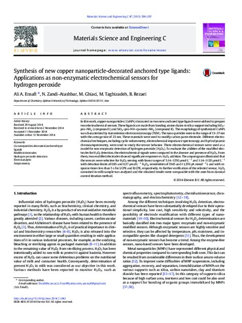 Pdf Synthesis Of New Copper Nanoparticle Decorated Anchored Type