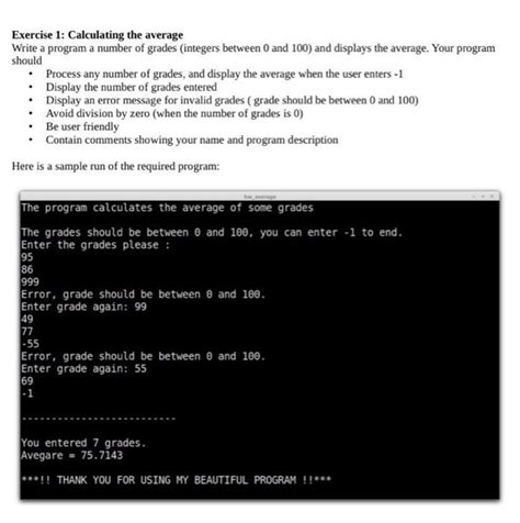 Solved Exercise 1 Calculating The Average Write A Program A