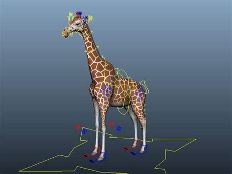 Reticulated Giraffe Rig 3d model Maya files free download - CadNav