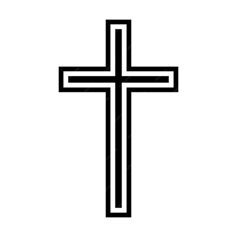 Premium Vector Double Christian Cross Crucifix Symbol Faith And Love