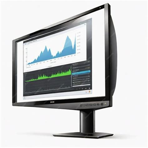 a computer monitor with a graph on the screen premium ai generated vector