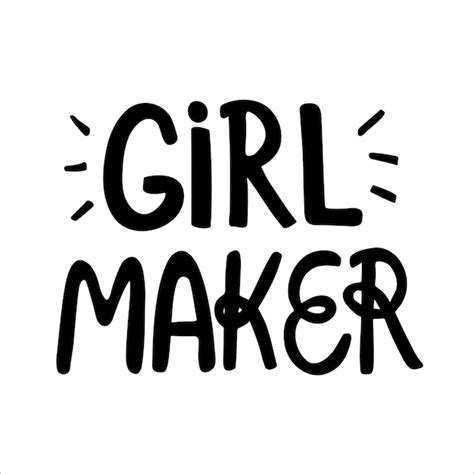 Letras Vetoriais Desenhadas à Mão Girl Maker Vetor Premium