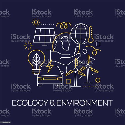일러스트 생태 및 환경 개념의 벡터 집합입니다 웹 페이지 배너 포스터 인쇄 등을 위한 라인 아트 스타일 배경 디자인 벡터 일러스트레이션 0명에 대한 스톡 벡터 아트 및 기타