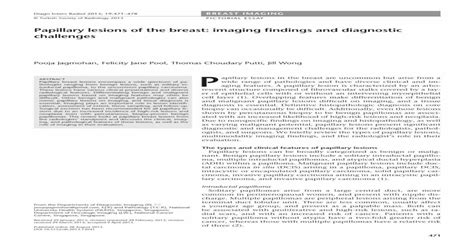 Pdf Papillary Lesions Of The Breast Imaging Findings And