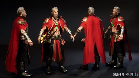 Male Wizard Red Low Poly 3d Model By Ppplux8