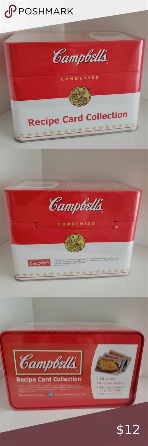 Campbells Recipe Card Collection With Tin Campbells Recipes Recipe
