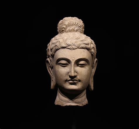 目立った傷や汚れなし 観心時代旧蔵 C2286クシャーン朝時代 仏教古美術 時代古仏 ガンダーラ石仏 米黄石彫 ガンダーラ仏首の落札
