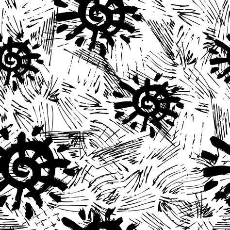 Abstract Monochrome Geometric Seamless Pattern Doodle Dashvectorhand