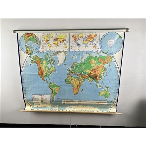 Nystrom Classroom Pull Down Wall Map Of The World