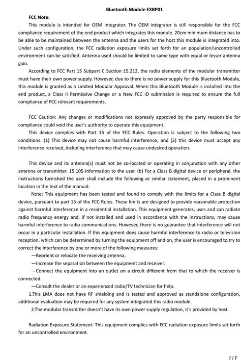 Ubtech Robotics Exbt Bt Module User Manual Et Datasheet V Cn