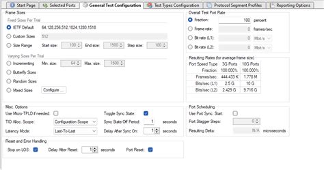 8 General Test Configuration Panel — Xena2889 User Manual