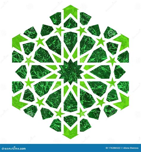 绿色伊斯兰装饰元件 库存例证 插画 包括有 马赛克 斋月 绿色 装饰品 织品 伊斯兰 诱饵 176386522