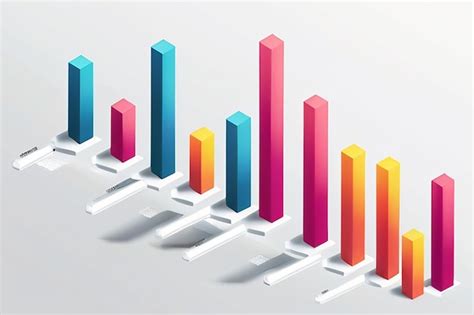 Isometric Data Stacks Bar Graph Chart Premium AI Generated Image