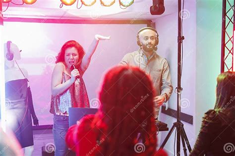 Electronic Music Band Performing In Club Stock Image Image Of Dance