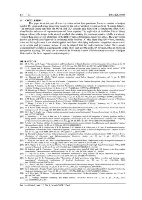 K Nearest Neighbor Based Facial Emotion Recognition Using Effective Features Pdf