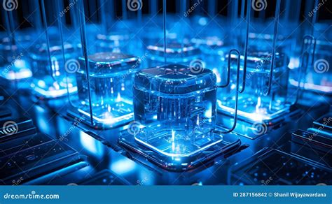 Quantum Computing Revolution Abstract Qubits Entangled In Neon Lit