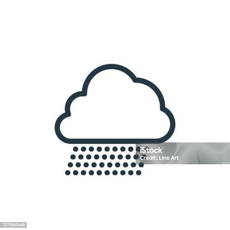 봄 컨셉의 레인 아이콘 벡터 비 편집 가능한 스트로크의 얇은 선 그림 웹 및 모바일 앱 로고 인쇄 미디어에 사용하기 위한 비