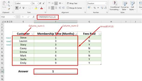 How To Use The Index Function In Excel