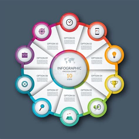 Infographic Circle Process Chart Cycle Diagram Steps Stock Vector Illustration Of