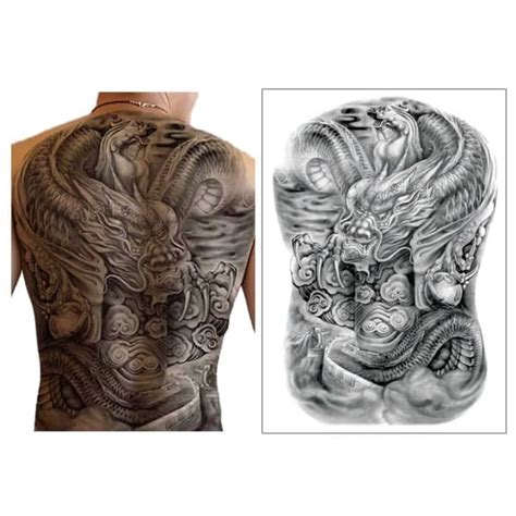 Tillfällig Tatuering Ryggtavla Drake Cdon