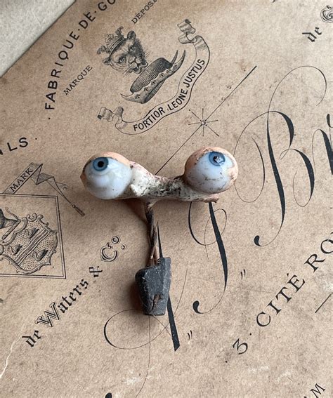 Vintage Glass Doll Eyes Weighted On Wire Creepy Antique Doll Etsy