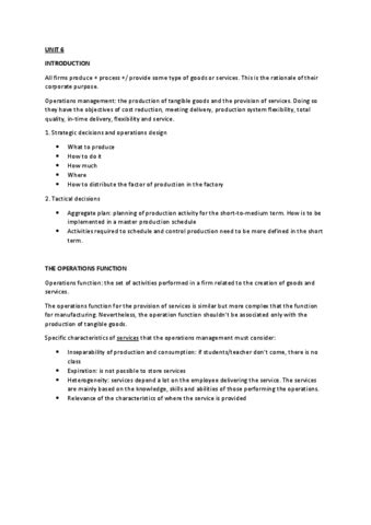 UNIT 6 Operations Management Pdf