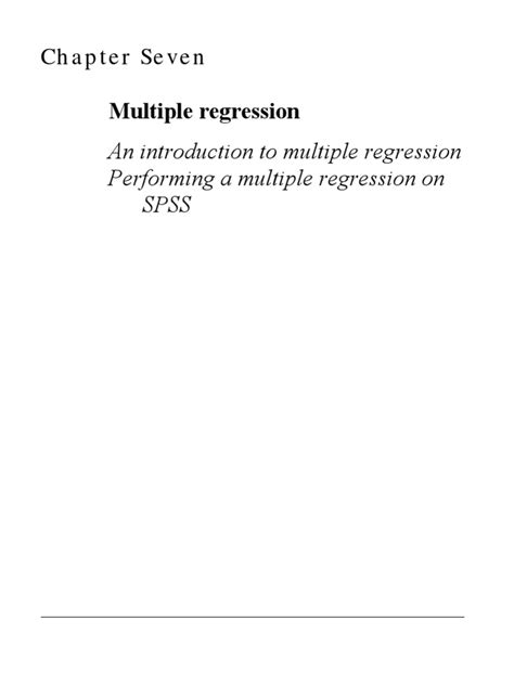 Pdf Chapter 7 Multiple Regression Dokumentips