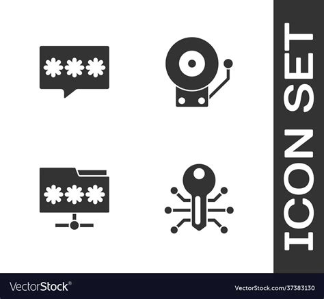 Set Smart Key Password Protection Folder Vector Image