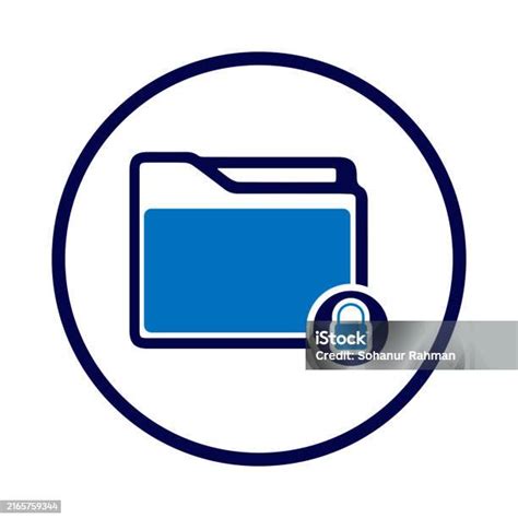 Folder Access Tick Secure Lock Security Folder Access Security Icon Stock Illustration