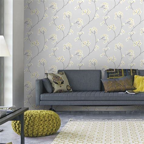 Graham And Brown Grey And Ochre Radiance Removable Wallpaper 33 285 The Home Depot