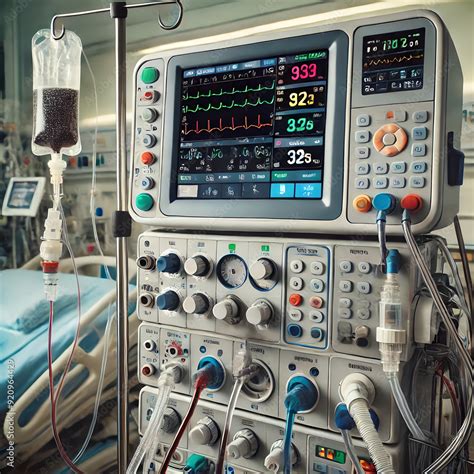 Ecmo Extracorporeal Membrane Oxygenation Procedure Focusing On The Ecmo Machine In A Clinical