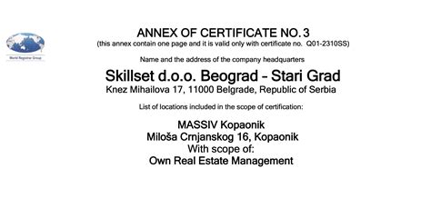 Qms Sertifikat Kopaonik Massiv