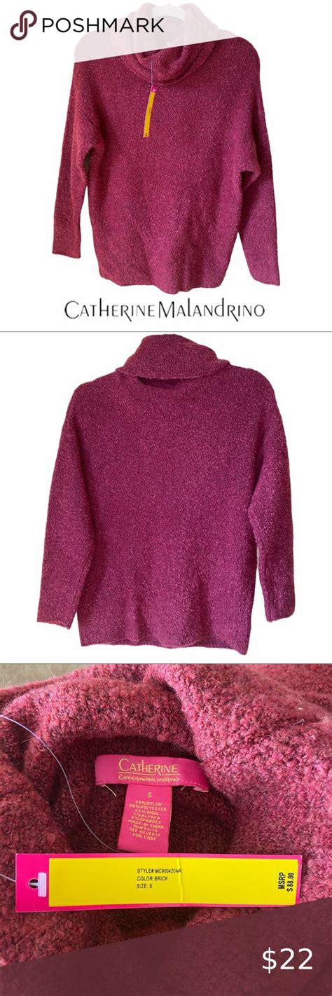 NWT Catherine Malandrino Cowl Turtleneck Sweater Cowel Neck Sweater Sweaters Clothes Design