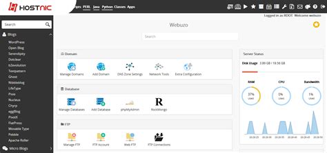 Mengenal Control Panel Webuzo Hostnicid