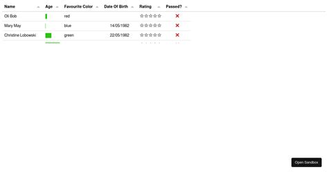 React Tabulator Forked Codesandbox