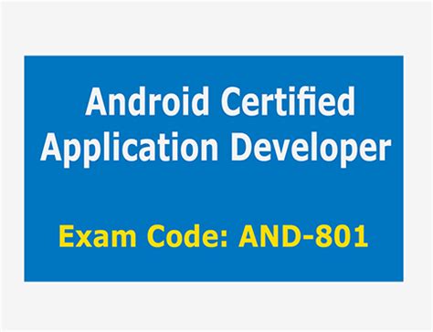 Android Course Exam Certificate Training Development Certified Developer Engineer