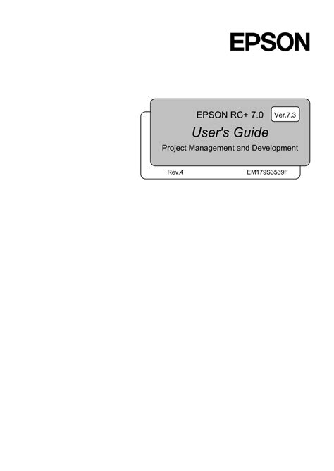 EPSON RC 7 0 Ver 7 3 User S Guide Project Management And Development