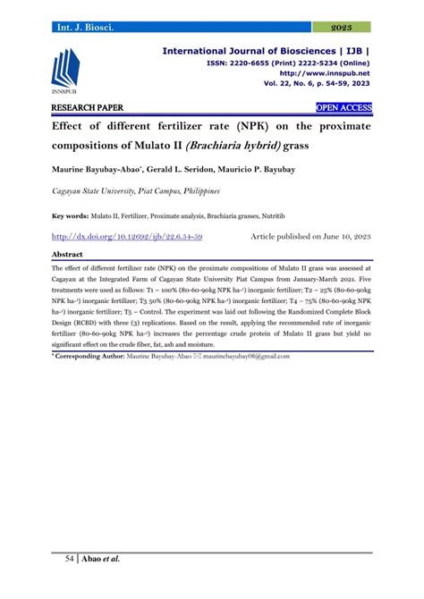 Ppt Effect Of Different Fertilizer Rate Npk On The Proximate