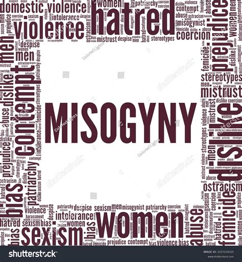 Misogyny Word Cloud Conceptual Design Isolated Stock Vector Royalty