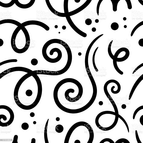 白い背景にシームレスな抽象パターンベクトル落書き画像グラフィックリニア壁紙 いたずら書きのベクターアート素材や画像を多数ご用意