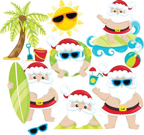 Premium Vector Santa Claus With Sun Glasses