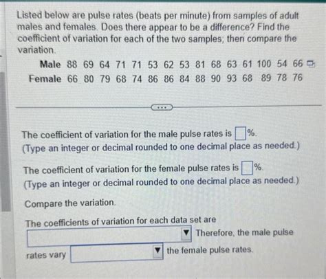 Solved Listed Below Are Pulse Rates Beats Per Minute From Chegg